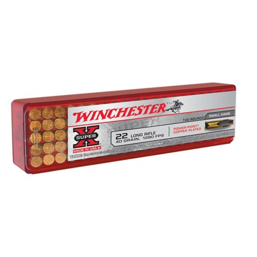 Winchester Super-X Power-Point 22 Long Rifle Rimfire Ammunition 100 ...