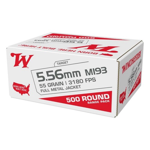 Winchester USA Target FMJ 5.56x45mm NATO Rifle Ammunition 500 Round Box