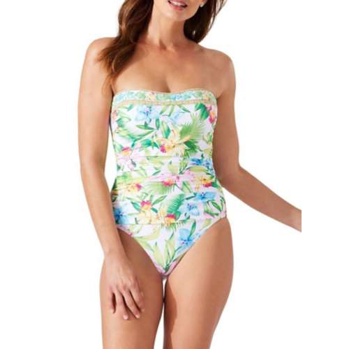 Womens Tommy Bahama Orchid Garden Bandeau One Piece Swimsuit