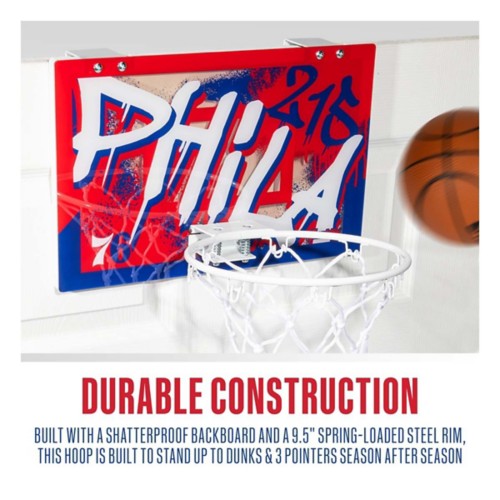 Franklin Sports NBA Philadelphia 76ers Over the Door Basketball Hoop