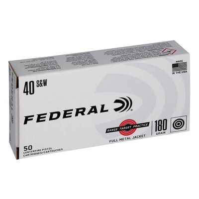 Federal Range Target Practice FMJ 40 S&W Handgun Ammunition 50 Round Box