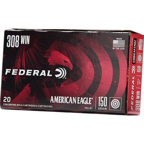 Federal American Eagle 308 Winchester Rifle Ammunition 20 Round Box