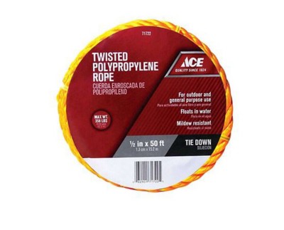 ACE 1/2 in X 50 ft Yellow Twisted Poly Rope