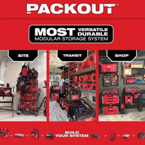 Milwaukee PACKOUT Impact Resistant Poly 5 Compartment Storage Organizer