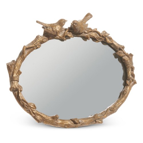 RAZ Imports 9" Bird on Branch Oval Mirror