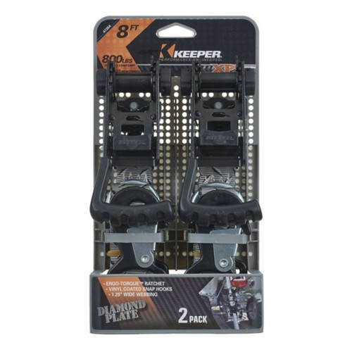 Keeper Ergo-Torque Ratchet Tie Down Strap 2 pk