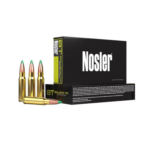 Nosler Ballistic Tip 25-06 Remington Rifle Ammunition 20 Round Box