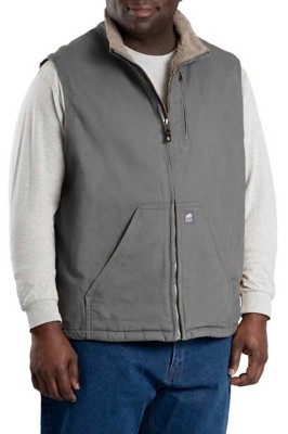 Men's Berne Apparel Berne Heartland Sherpa-Lined Washed Duck Vest