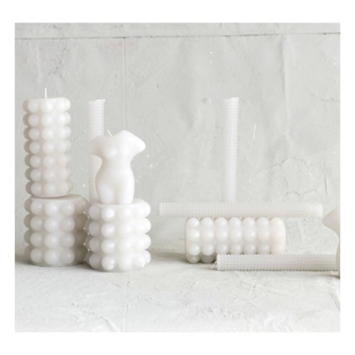 Creative Co-Op 4" Unscented Hobnail Pillar Candle