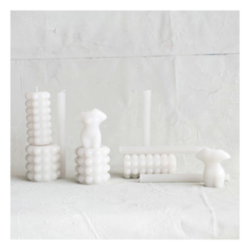 Creative Co-Op Unscented Hobnail Taper Candles (Set of 2)