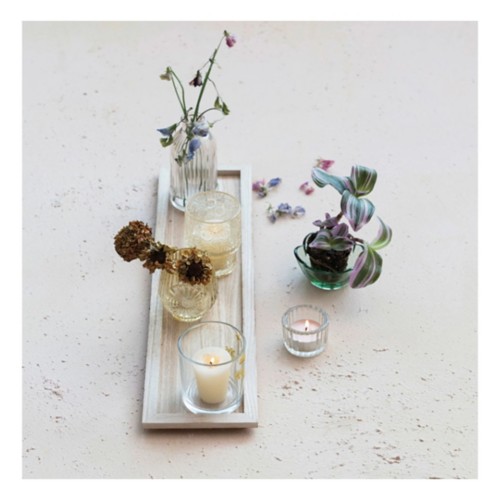 Creative Co-Op 6 Embossed Glass Tealight/Votive Candle Holders with ...