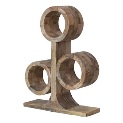 Creative Co-Op Mango Wood Circle Wine Rack