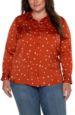 Women's Liverpool Los Angeles Plus Size Woven Long Sleeve Button Up ...
