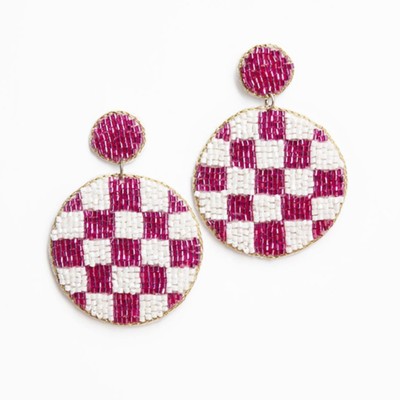 Laura Janelle Cosmic Checkered Circle Cowgirl Earrings | SCHEELS.com