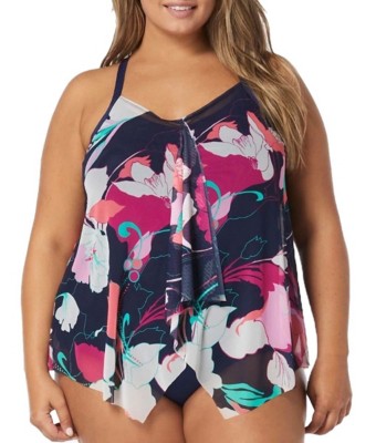 Women's Beach House Plus Size Kerry Mesh Layer Underwire Swim Tankini ...