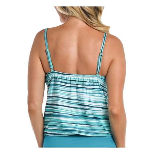 Women's 24th & Ocean Seaside Breeze V-Neck Tankini Swimsuit | SCHEELS.com