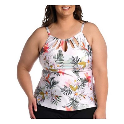 Women's 24th & Ocean Plus Size Tahiti Skies Cutout Swim Tankini ...