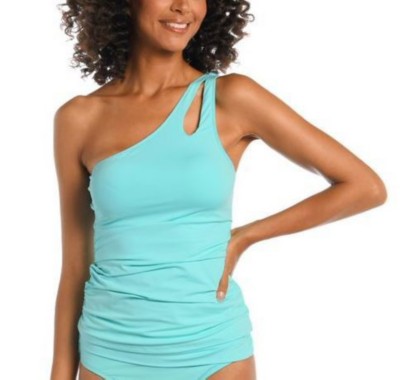 Women's La Blanca One Shoulder Keyhole Swim Tankini