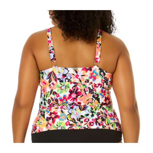 Women's Anne Cole Plus Size Underwire Surplice Triangle Swim Tankini ...