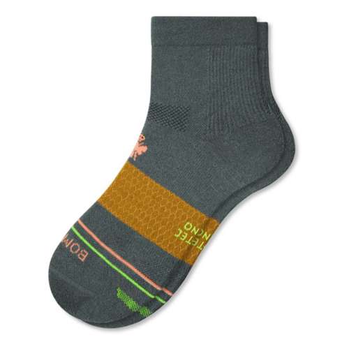 Adult Bombas Solid Double Stripe Merino Performance Quarter Running ...