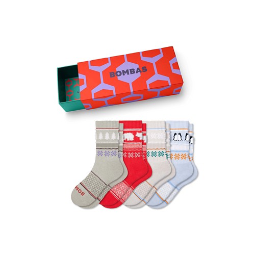Youth Bombas Gift Box 4 Pack Crew Socks