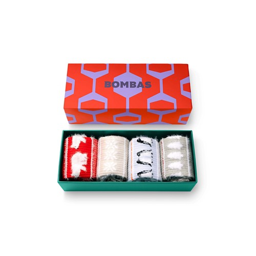 Youth Bombas Gift Box 4 Pack Crew Socks