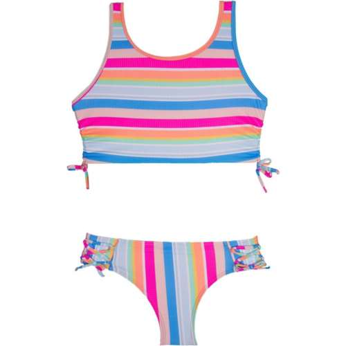 Girls' Breaking Waves Long Line Tie Swim Bikini Set | SCHEELS.com
