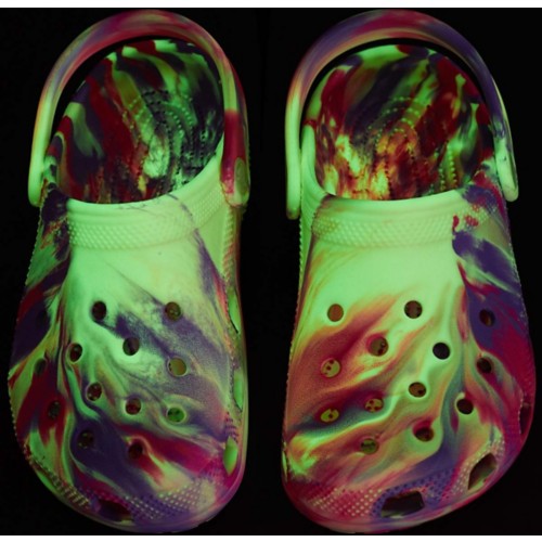Toddler Girls' Crocs Classic Glow-In-The-Dark Marbled Clogs