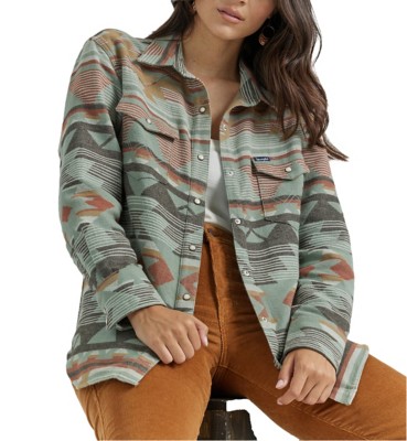 Women's Wrangler Jaquard Snap Long Sleeve Button Up Shirt | SCHEELS.com