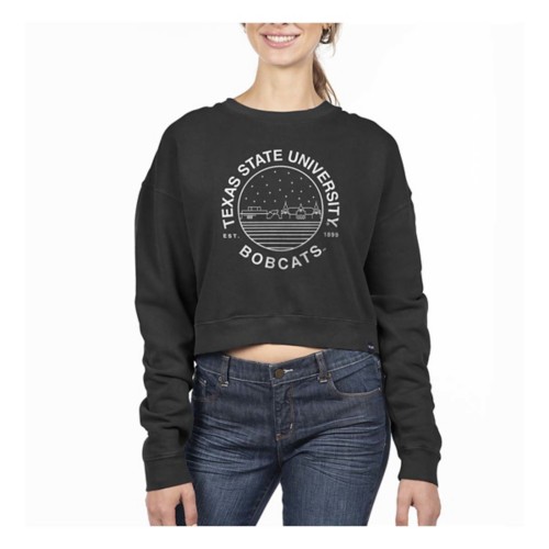 USCAPE Women's Texas State Bobcats Starry Scape Pigment Dyed Crop Crew