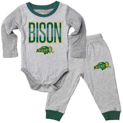 Wes and Willy Baby North Dakota State Bison Jet Onesie & Pant Set ...