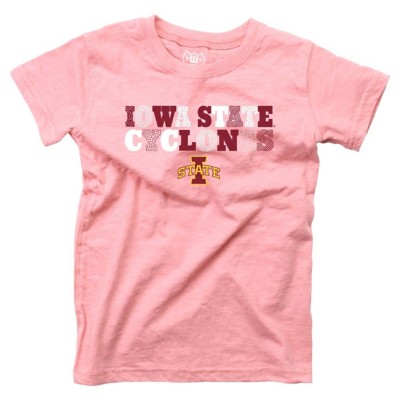 Wes and Willy Girls' Iowa State Cyclones Pink Basic Logo T-Shirt
