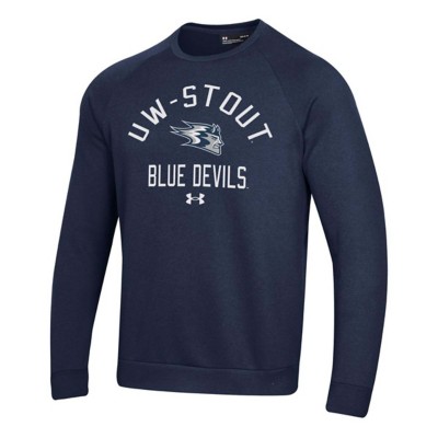 Under Armour UW-Stout Blue Devils Arched Logo Rival Fleece Crew