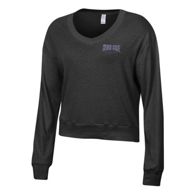Alternative Apparel Women's Weber State Wildcats Slouchy V-Neck Crop