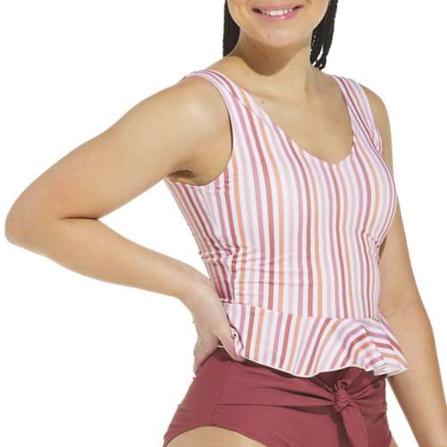 Women's Janela Bay V Neck Peplum Swim Tankini | SCHEELS.com