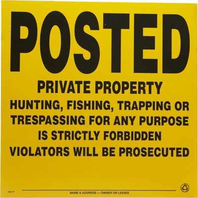 Voss Signs Posted Land Sign Aluminum