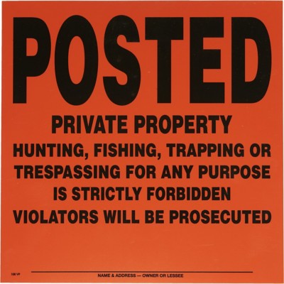 Voss Signs Posted Land Sign Plastic