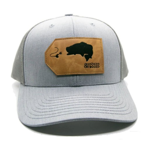 Men's Hooked And Tagged Largemouth Bass Patch Adjustable Hat