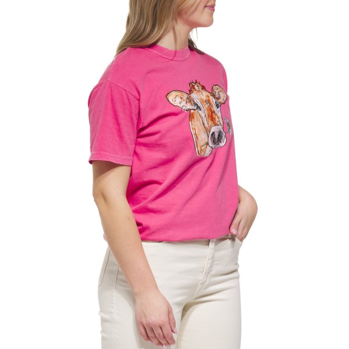 Women's A. Blush Spring Cow T-Shirt