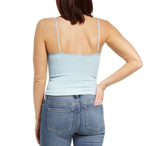 Women's NikiBiki Lace Trim Texture Tank Top