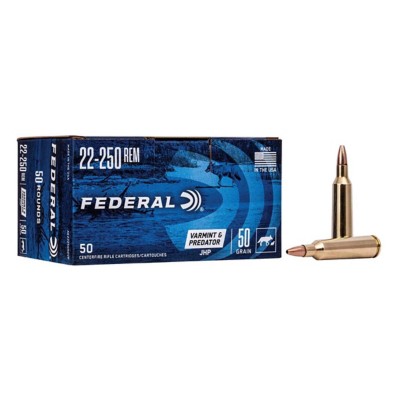 Federal Varmint & Predator JHP 22-250 Remington Rifle Ammunition 50 ...
