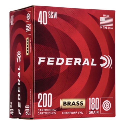 Federal Champion Brass FMJ 9mm Handgun Ammunition 200 Round Box