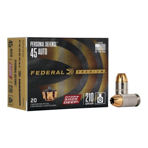 Federal Personal Defense Hydra-Shok Deep 45 ACP Handgun Ammunition 20 ...