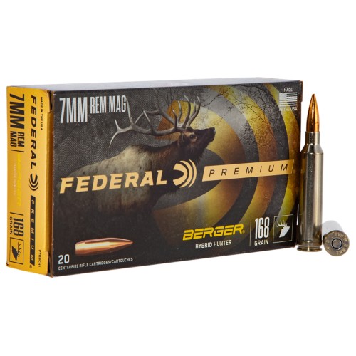 Federal Ammo 7mm RemMag 168gr Berger Hybrid Hunter 20bx 7mm Remington ...
