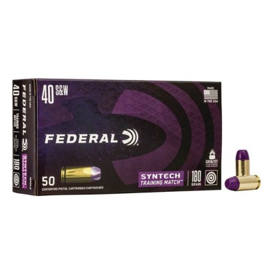 Federal Syntech Training Match 40 S&W Handgun Ammunition 50 Round Box ...