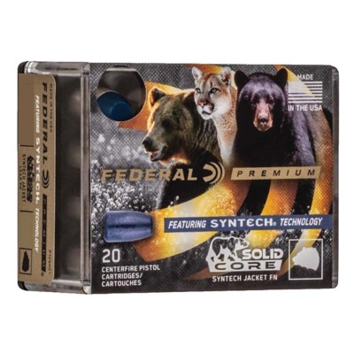 Federal Premium Solid Core Syntech Pistol Ammunition 20 Round Box ...