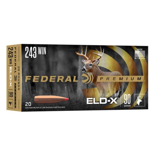 Federal ELD-X 243 Winchester Rifle Ammunition 20 Round Box
