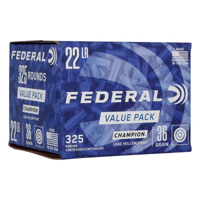 Federal Champion Training Hollow Point 22 Long Rifle Rimfire Ammunition ...