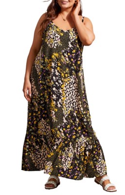 Women's Tribal Plus Size Frill Floral Maxi Shift Dress | SCHEELS.com