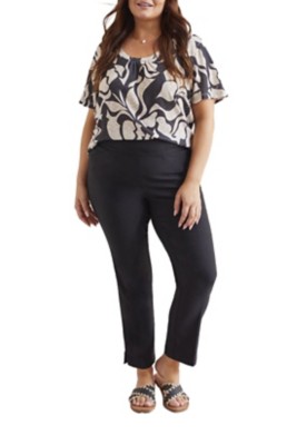Women's Tribal Plus Size Flatten It Pull On Dress Pants